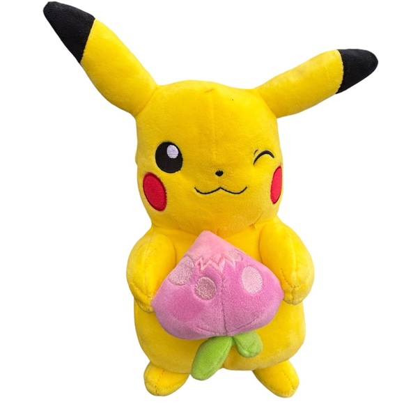 Toys | Rare Pokemon Plush Easter Spring 223 Pikachu W Pecha Berry ...